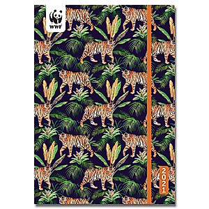 WWF Tigers Weekly Academic Planner 2021, 5.75" x 8.25" Flexi Cover