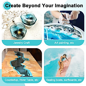 JDiction Epoxy Resin Clear High Gloss Epoxy Resin Deep Pour 1 Gallon Art Resin for Jewelry Casting, Table Top, Wood and Mold Crafts