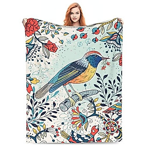 Bird-Blanket Super Soft Throw Blanket for Couch Bed Sofa Cozy Flannel Fuzzy Blanket Plush Throw Blankets for Women Men Gifts Travel Blanket for All Seasons, 40"x30"