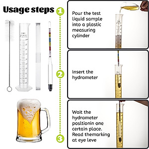 AOZ LIbei Hydrometer Mead Wine Beer Brewing Ale Making Kombucha Kit,Alcohol Tester Accessories Moonshine Still Kit Complete for Home Test Equipment-Specific Gravity Abv Tester