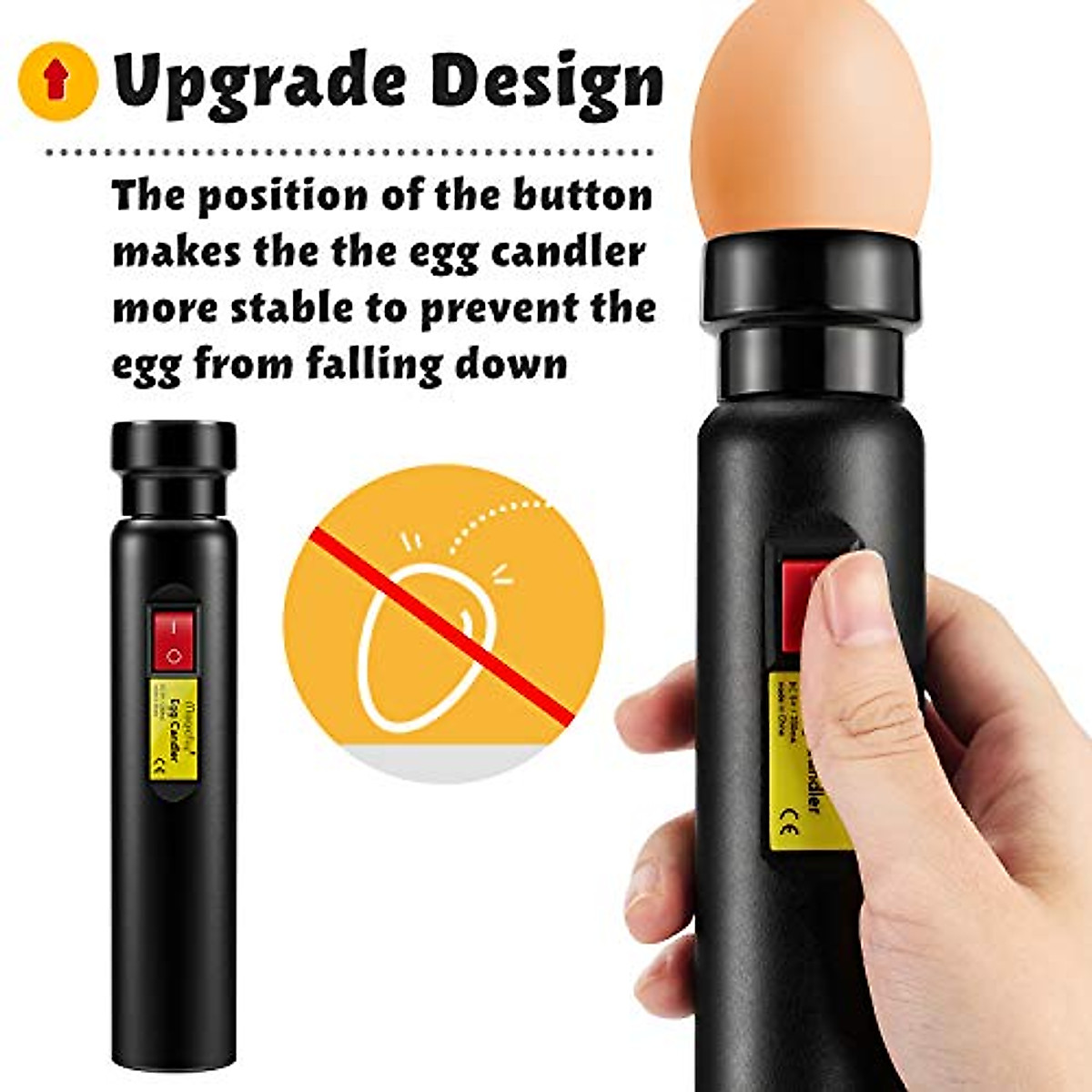 Magicfly Rechargeable Wireless Egg Candler Tester for Monitoring Eggs Development, Bright Cool LED Light Candling Lamp
