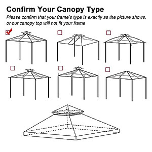 TGEHAP 10'x 10' Replacement Canopy Top Cover for Dual Tier Gazebo Outdoor Tent, Cover Only (Taupe)