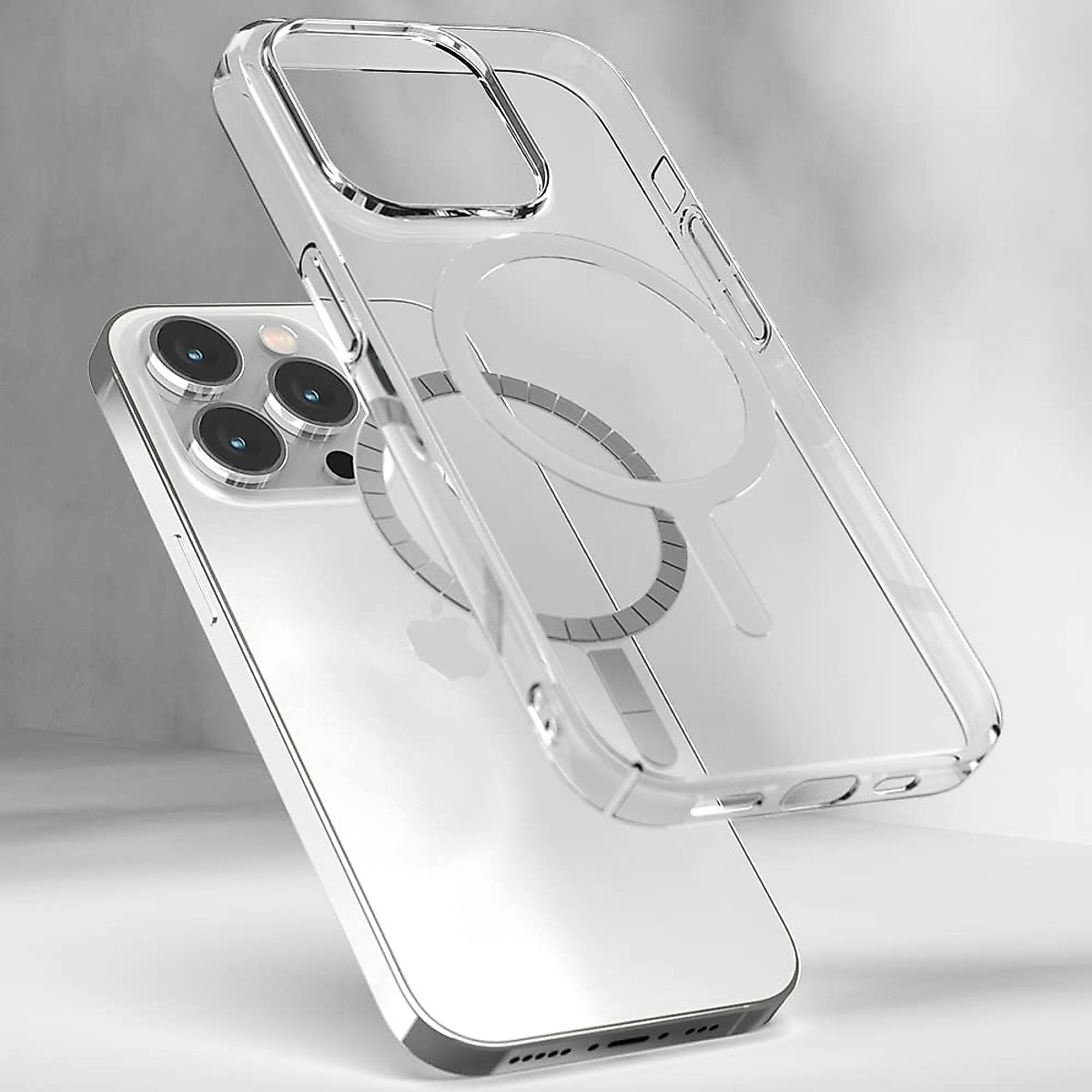 Sinjimoru iPhone 13 Mini Ultra Thin Clear Phone Cover for MagSafe Case, Non Yellowing Strong Magnetic Slim Fit Cell Phone Case Crystal Clear for iPhone 13 Mini. M-AiroFit Basic