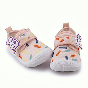WILLFUN Toddler Squeaky Shoes Baby Boy Girl First-Walking Sneakers Infant Soft Sole Little Kid Trainers for 0-3-Year-old First Walkers(5 Toddler)