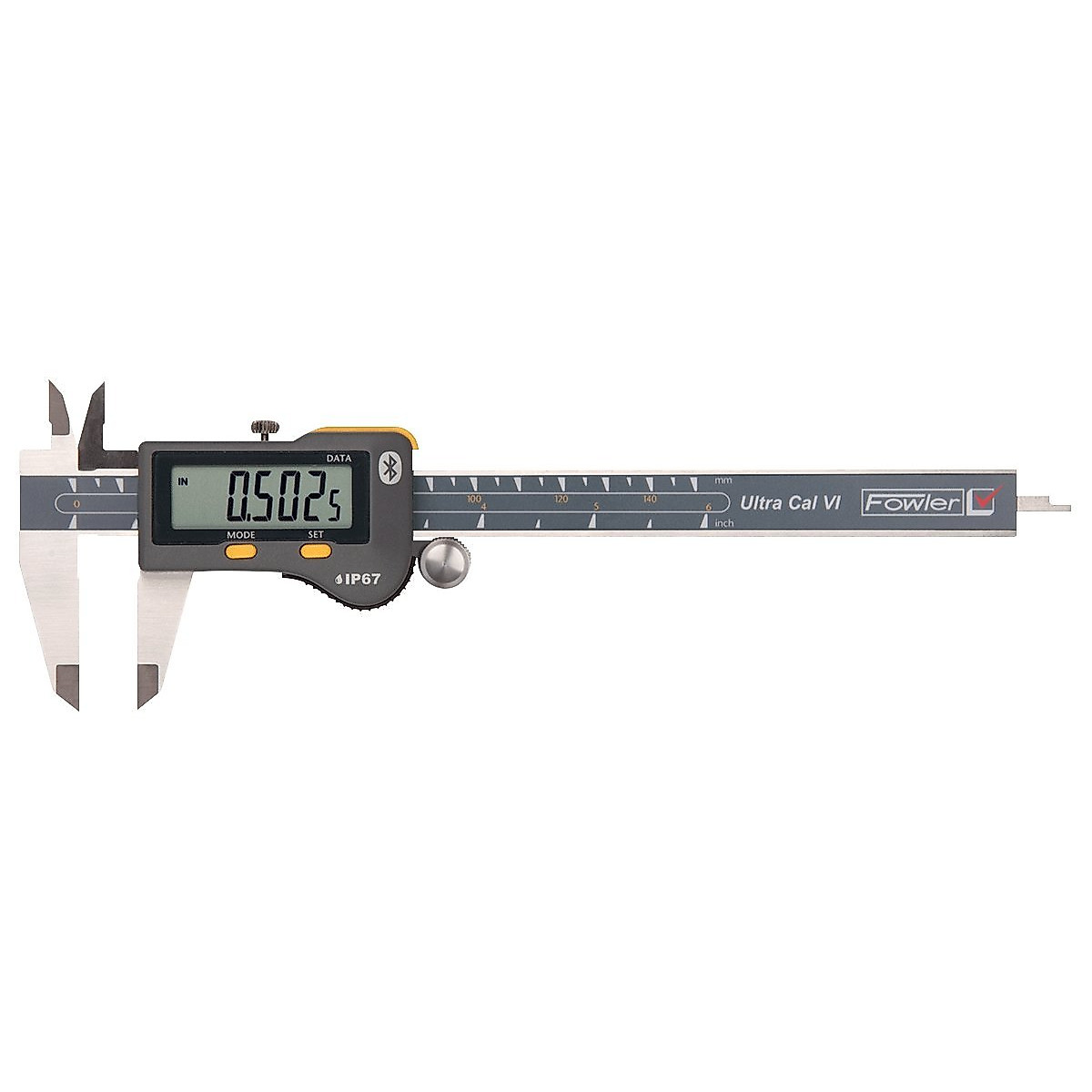 Fowler 54-100-167-0, Swiss Ultra-Cal Vi Digital Caliper With 0-6"/150MM Measuring Range,Grey