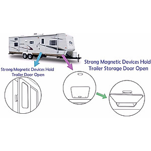 #1 Selling/Rated - Magnetic Baggage Door Catch - Holder - Clip - Latch for RV, Trailer, Camper, Motor Home, Cargo Trailer, Boat Compartments - Replaces Plastic Spring Clips (White 5-Pair)