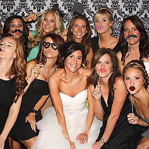 Valentine's Day Photo Booth Props Mustache on Stick Heart Angel with Sticks for Valentine's Day Wedding Bridal Party Supplies