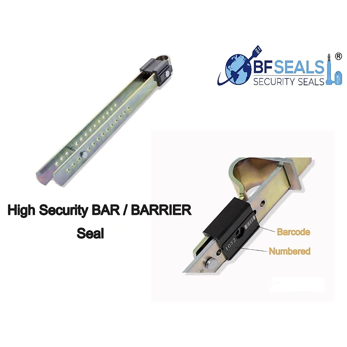 Equipment Cargo Security Shipping Containers Lock Door, Bar/Barrier, 3 pcs., Heavy Duty, with Numbered Barcode - for Semi Trailers, Trucks, Containers, Storage - Free & Quick Shipping - BFSEALS