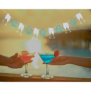 UOREND Glitter Last Toast On The Coast Bachelorette Party Banner,Beach Themed Birthday Party Decorations,Champagne Party Decor,Drunk In Love Bachelorette Party Decorations，Tropical Coastal Bach Party Decor,Engagement Wedding Bridal Shower Garland Bunting
