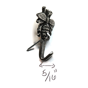 Norma Jean Designs Mini Metal Bumble Bee Hooks, Set of 3, Gold Finish