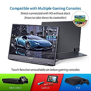 G-STORY 15.6 Inch Portable Touchscreen Monitor Ultrathin FHD 1080P IPS Portable Gaming Monitor for Laptop PC Mac Phone PS4 PS5 XB Series Direct-Connected HDR FreeSync USB C VESA Mount