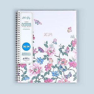 Blue Sky 2024 Weekly and Monthly Planner, January - December, 8.5" x 11", Frosted Cover, Wirebound, Fly By (140195-24)