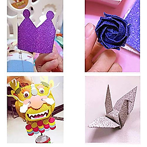 UPlama 40PCS Ultra Glitter Cardstock Heavy Paper 250gsm A4 Size Creative Handmade Decorative Card For DIY Gift Box Wrapping Birthday Party Decor Scrapbook,10 Colors 250gms