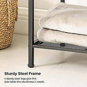 SONGMICS 4-Tier Storage Rack, Bathroom Shelf, Extendable Plant Stand with Adjustable Shelf, for Bathroom, Living Room, Balcony, Kitchen, Black UBSC034B01