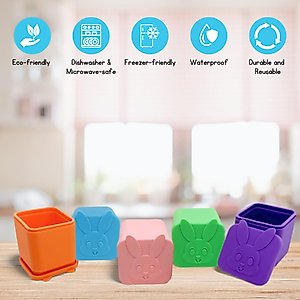 Dailyess 3 Pack Reusable Condiment Containers with Lids for Sauce Dressing (4oz), Small Condiment Cups for Snacks Salad Dressing Lunch Box, Dipping Sauce Cups, Mini Containers with Lids for Food