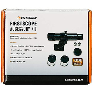 Celestron 21024 FirstScope Telescope & 21024-ACC FirstScope Accessory Kit (Black)