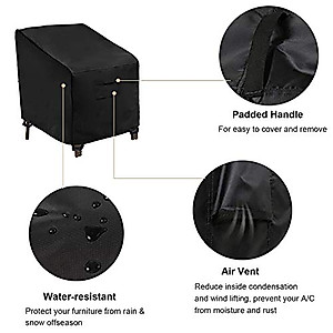 WOMACO Patio Swivel Chair Cover Waterproof Outdoor Swivel Chair Slip Covers Outside Small Large Oversized Wicker Lawn Club Chair Furniture Protector (37&quot; Wx37 Dx40 H(2 Pack))