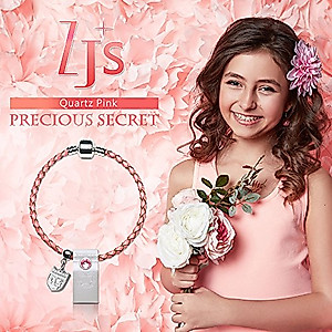 TOPMORE ZJ-S Series USB3.0 Encryption Security Flash Drive Decorated with Leather Braided Bracelet Flash Disk Fashion High Speed Memory Stick (64GB, Pink)