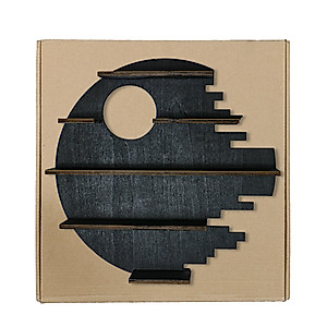 FNYDOX Large 17.7" LED Wooden Circle Floating Shelves for Wall, Figures Minifigures Figurine Display Shelf Wall Mount, Wood Wall Hanging Shelf for Collection Collectibles, for Bedroom Living Room