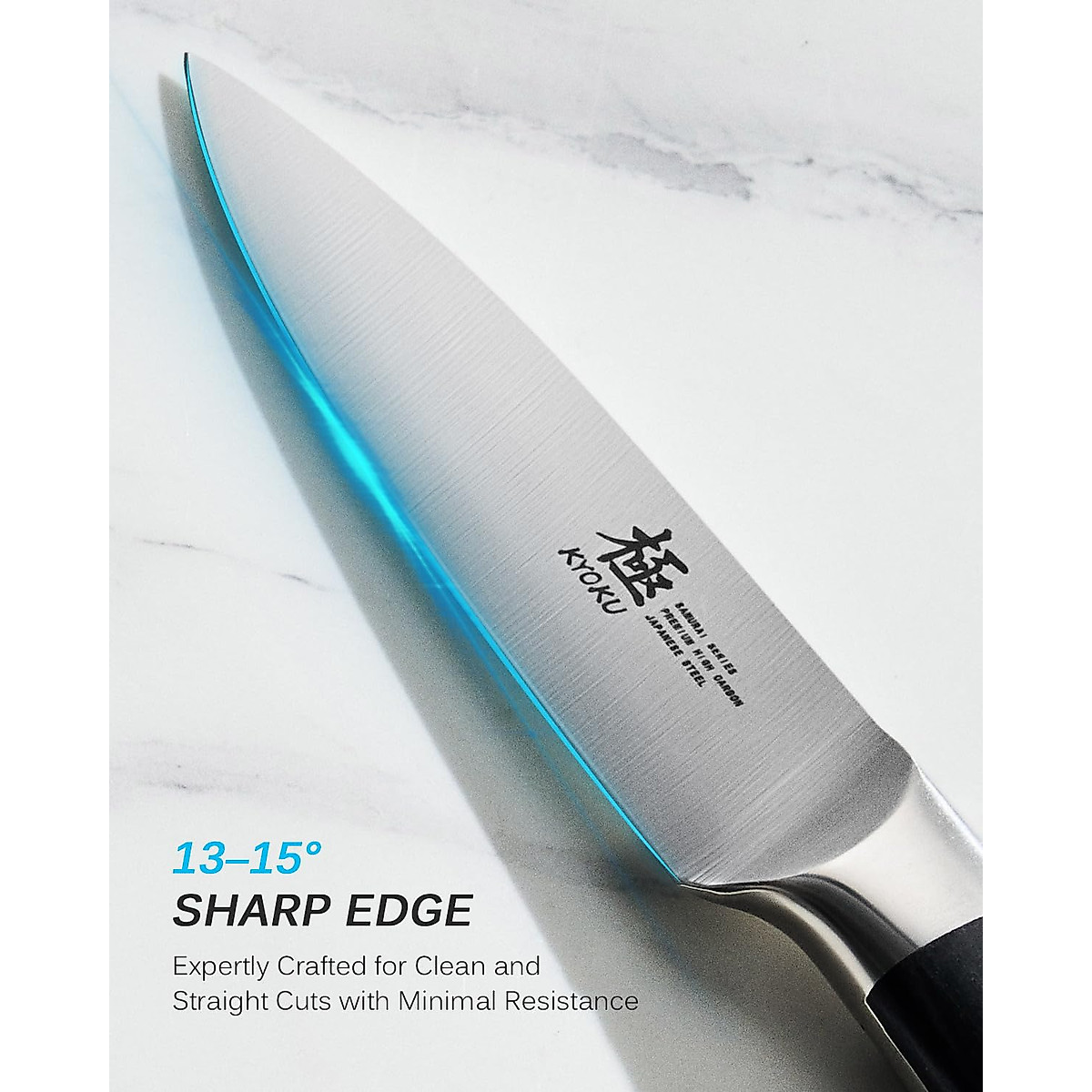 KYOKU 3.5" Paring Knife, Samurai Series Peeling Knife with Pakkawood Handle, Japanese High Carbon Steel Sharp Knife, Full Tang Small Kitchen Knife for Fruit Peeling & Slicing with Sheath and Case