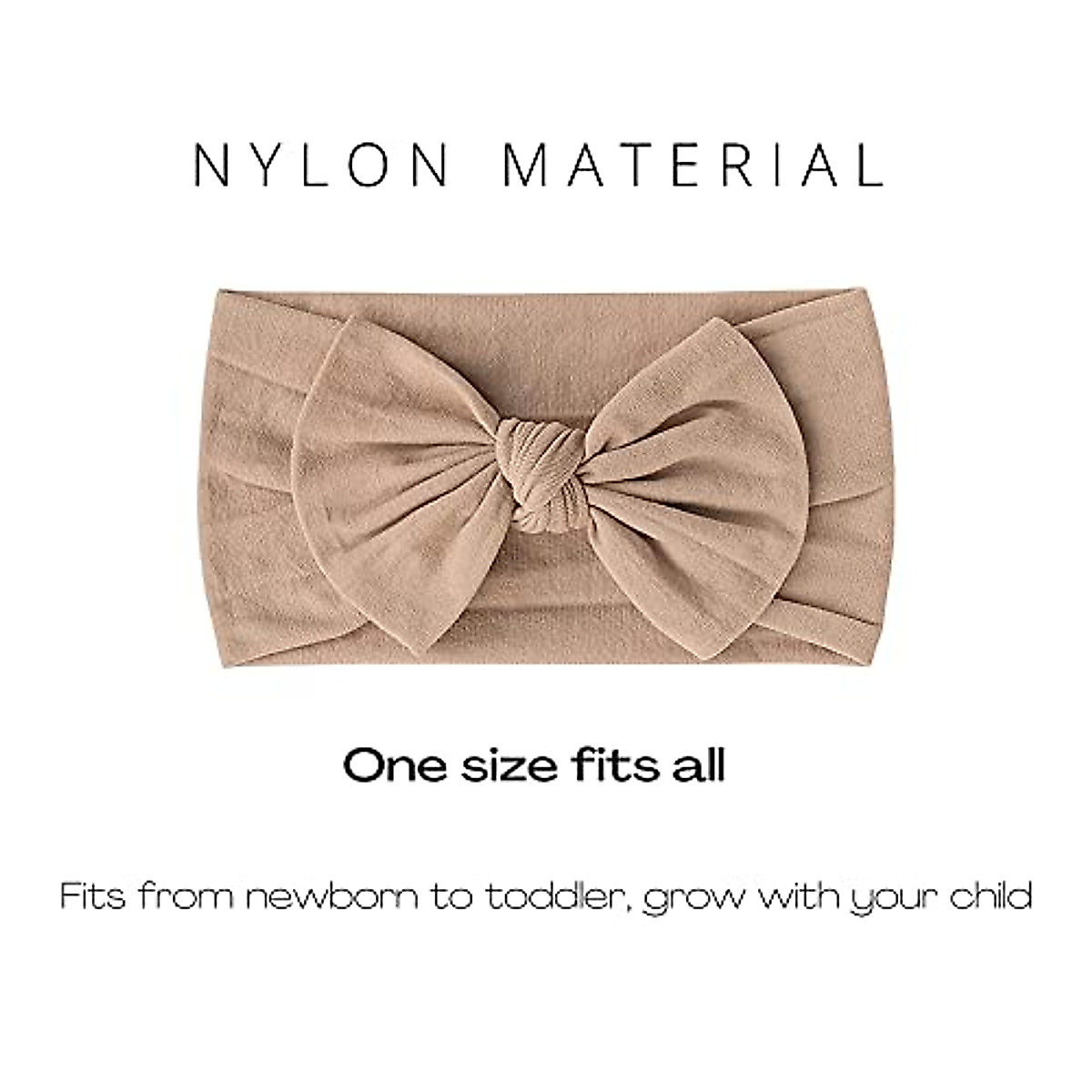 Prohouse 20PCS Baby Nylon Headbands Hairbands Hair Bow Elastics for Baby Girls Newborn Infant Toddlers Kids