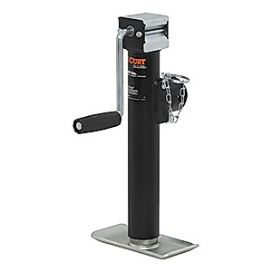 CURT 28321 Weld-On Pipe-Mount Swivel Trailer Jack, 2,000 lbs. 10 Inches Vertical Travel, black