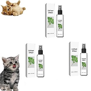 GRYPIT Joycat Spray, Herbal Cat Joy Spray, 100ml Pets Catnip Spray, Cat Scratching Spray Mist, Cat Anxiety Relief, Catnip Silvervine Blend, Catnip Oil for Cats,Anti Scratch Cat Spray (3 Bottle)