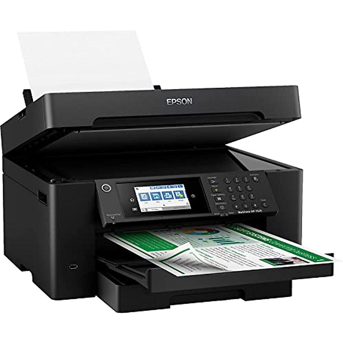 Epson Workforce Pro WF-7820 Color Inkjet Wireless All-in-One Printer - Print Scan Copy Fax - 4.3" Touchscreen Display, 4800 x 2400 dpi, 13"x19", 50-Sheet ADF, 25 ppm, Auto 2-Sided Printing