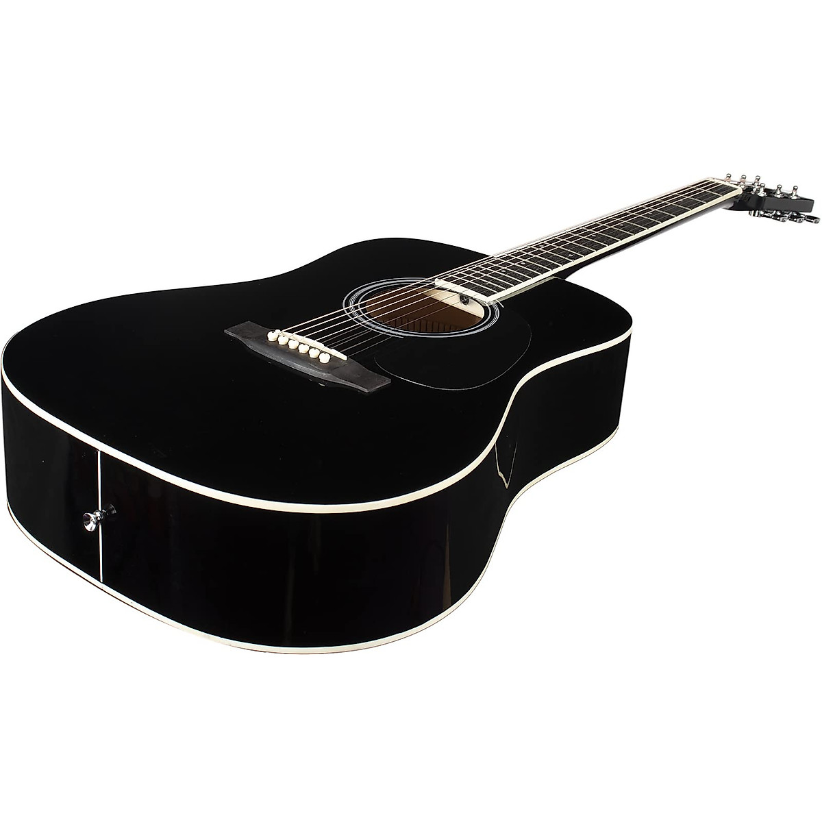 Stretton Acoustic Guitar Full Size Dreadnought 41 Inch Steel String Package D1 - Includes Everything a Beginner Needs To Get Started Playing Guitar - Black