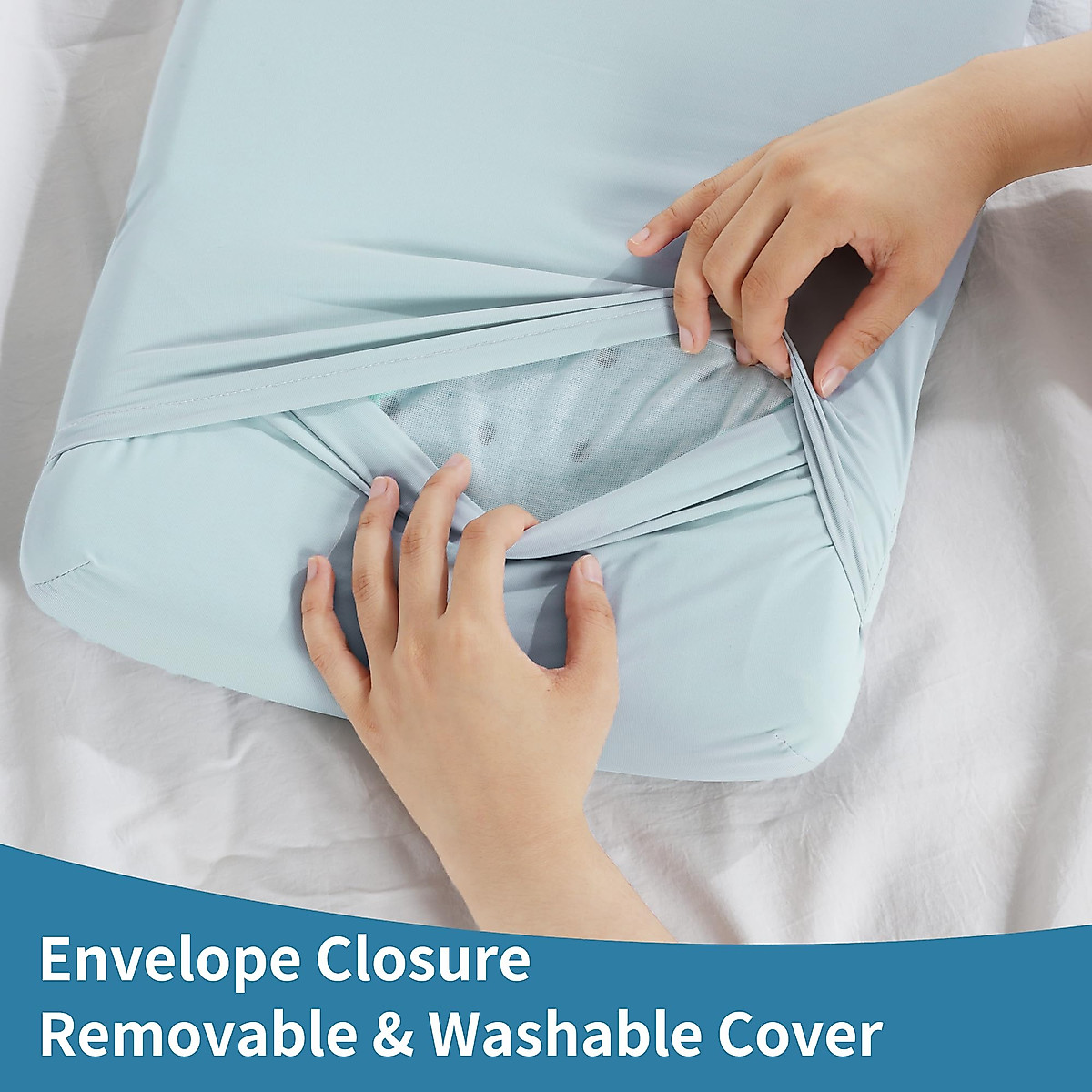 HOMBYS Cooling Toddler Pillow with Pillowcase for Hot Sleepers, 13"x18" Ventilated Gel Memory Foam Pillow with Cooling Cover–Soft Breathable Flat Thin Toddler Pillow for Kids Boys Girls