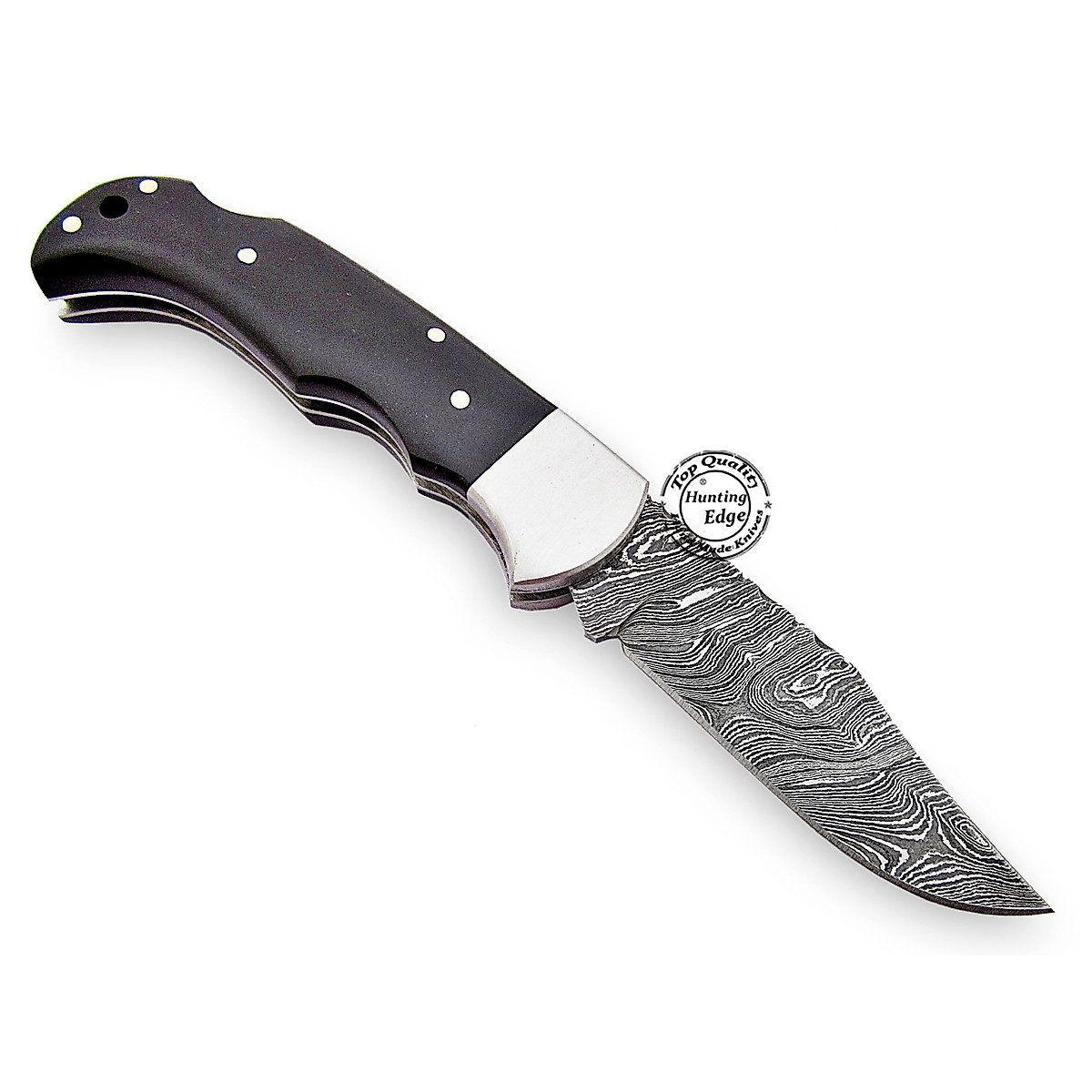 Hunting Edge Buffalo Horn 6.5'' 100% Handmade Damascus Steel Folding Pocket Knife 100% Prime Quality