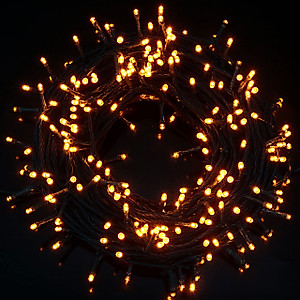 Joiedomi 300 LED Orange Halloween String Lights with 8 Modes 98.1FT Green Wire for Indoor Outdoor Holiday Décor Halloween Event Decoration, Tree, Eaves, Haunted House Theme Party