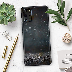 DesignSkinz Black Unfocused Glowing Shimmer Protective Vinyl Decal Wrap Skin Cover Compatible with The Samsung Galaxy S20 (Screen Trim & Back Glass Skin)