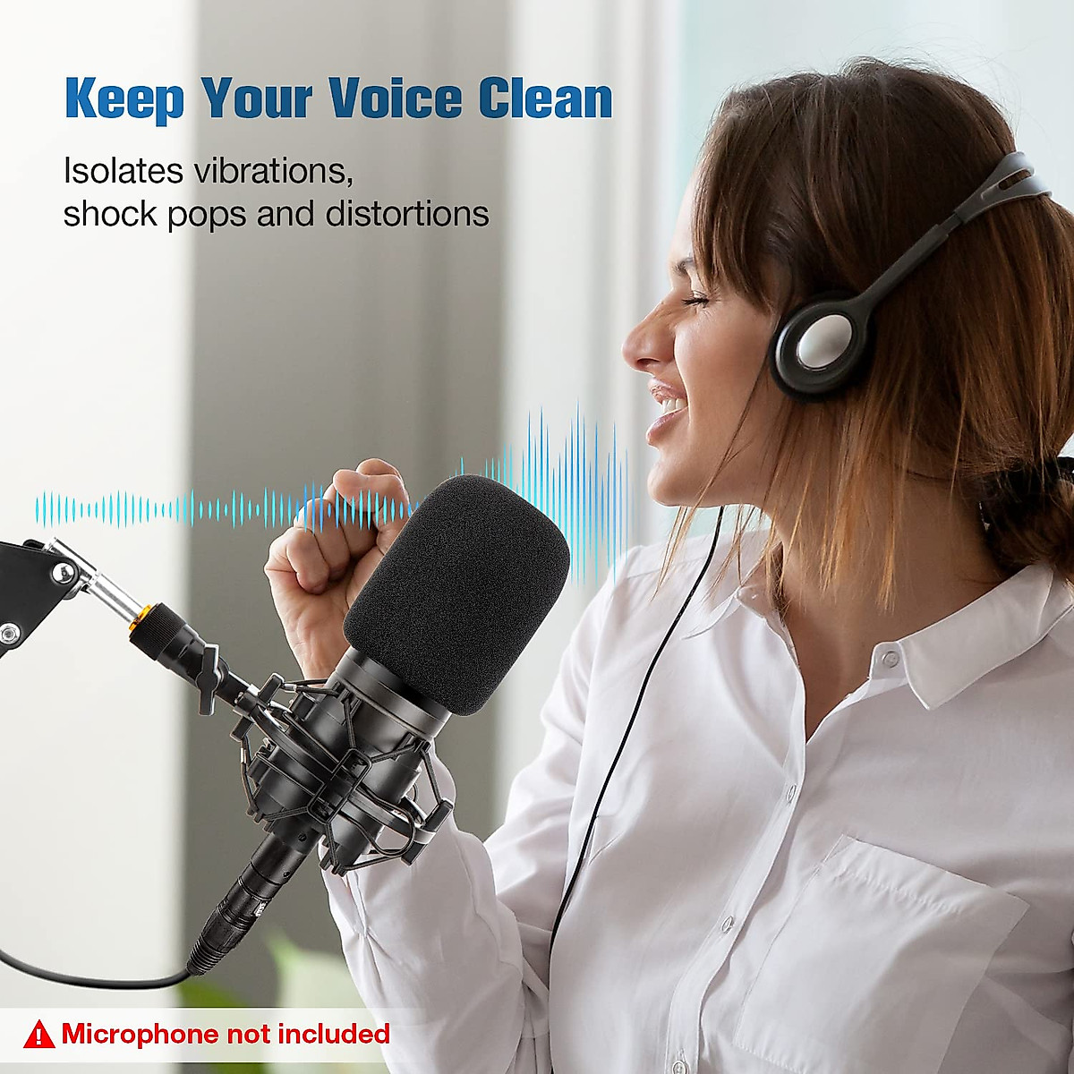 WIBOND Blue Yeti Nano Shock Mount, Alloy Shockmount Reduces Vibration Shock Noise Matching Mic Boom Arm Designed for Blue Yeti Nano Microphone