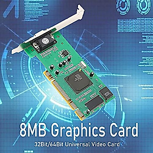 KUJOBUY 8MB Graphics Card VGA PCI 32Bit for Server Industrial Computer Multi-Display for ATI Rage XL 32 Bit PCI VGA Video Card PCI-X Interface Universal Video Card for Desktop Computers