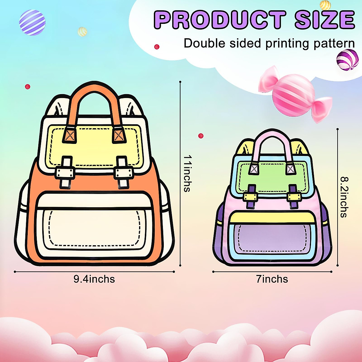 Cecnamt 30 Pcs Plastic Cute Goodie Bags For Kids Bulk Reusable Top Handle Gift Bag Birthday Goodie Bag Back to School Goodie Bags Cute Backpack Goodie Bag with Handle Candy Bag for Kids Party