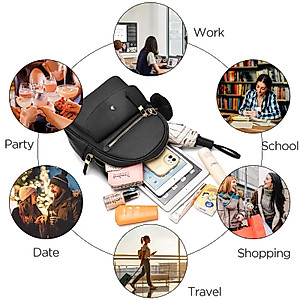 I IHAYNER Mini Backpack for Women Small Backpack for Ladies Leather Backpack Purse Designer Travel Satchel Bags with Pompom