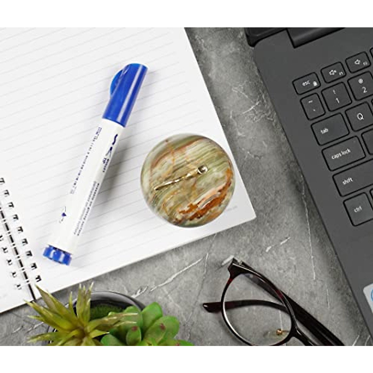 RADICALn Decoration Piece Handmade Marble Home Decor Green Onyx Apple Paperweight – Best for Office Table Decoration & Study Room Decor Paperweight