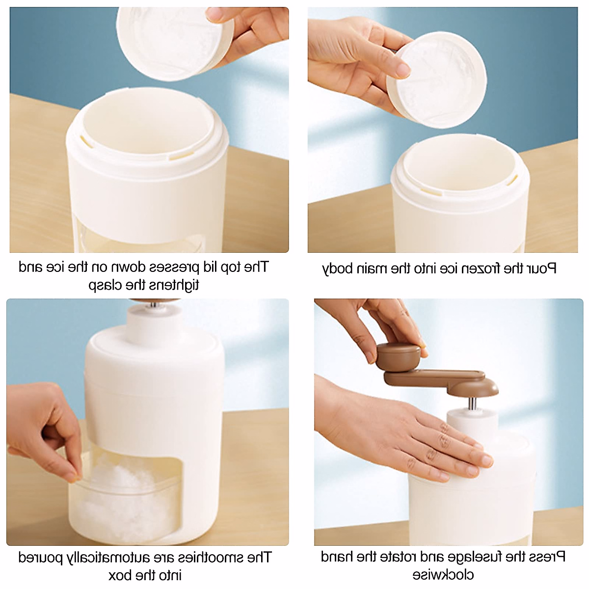 BVCED Shaved Ice Maker Snow Cone Machine Manual Slushie Machine with Sharp Blades Portable Ice Crusher and Shaved Ice Machine with Ice Cube Mold Ice Shaver Machine for Snow Cones, Frozen Cocktails