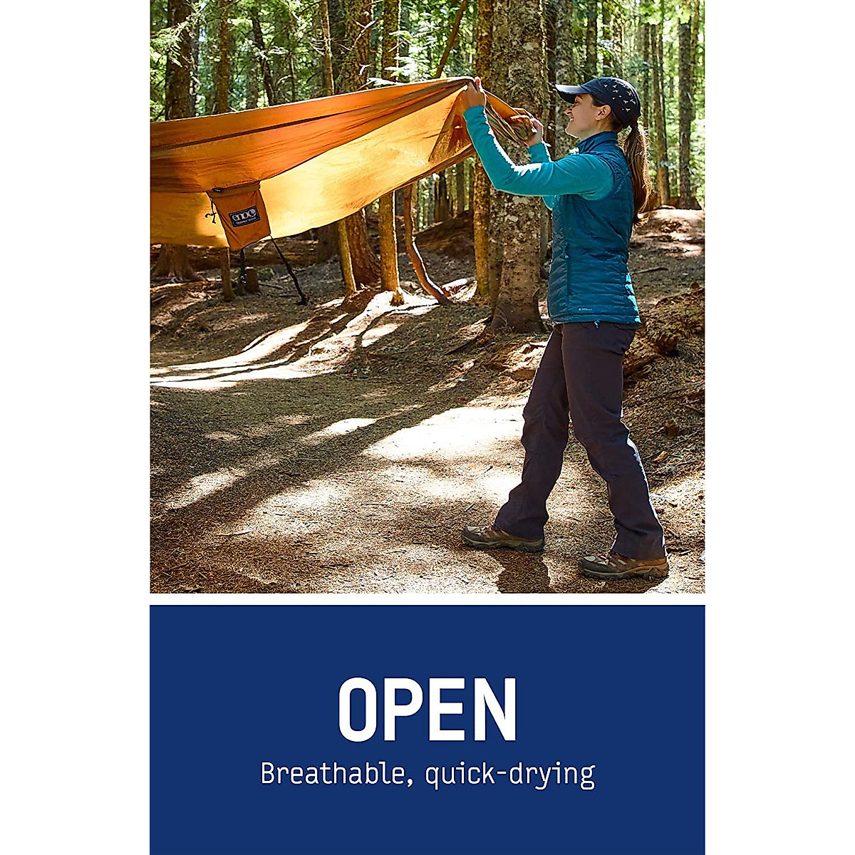 ENO, Eagles Nest Outfitters DoubleNest Lightweight Camping Hammock, 1 to 2 Person, Orange/Grey