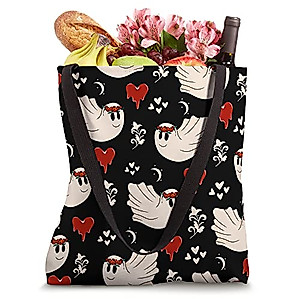 Valentine Retro Ghost Pastel Goth Emo Style Melting Heart Tote Bag