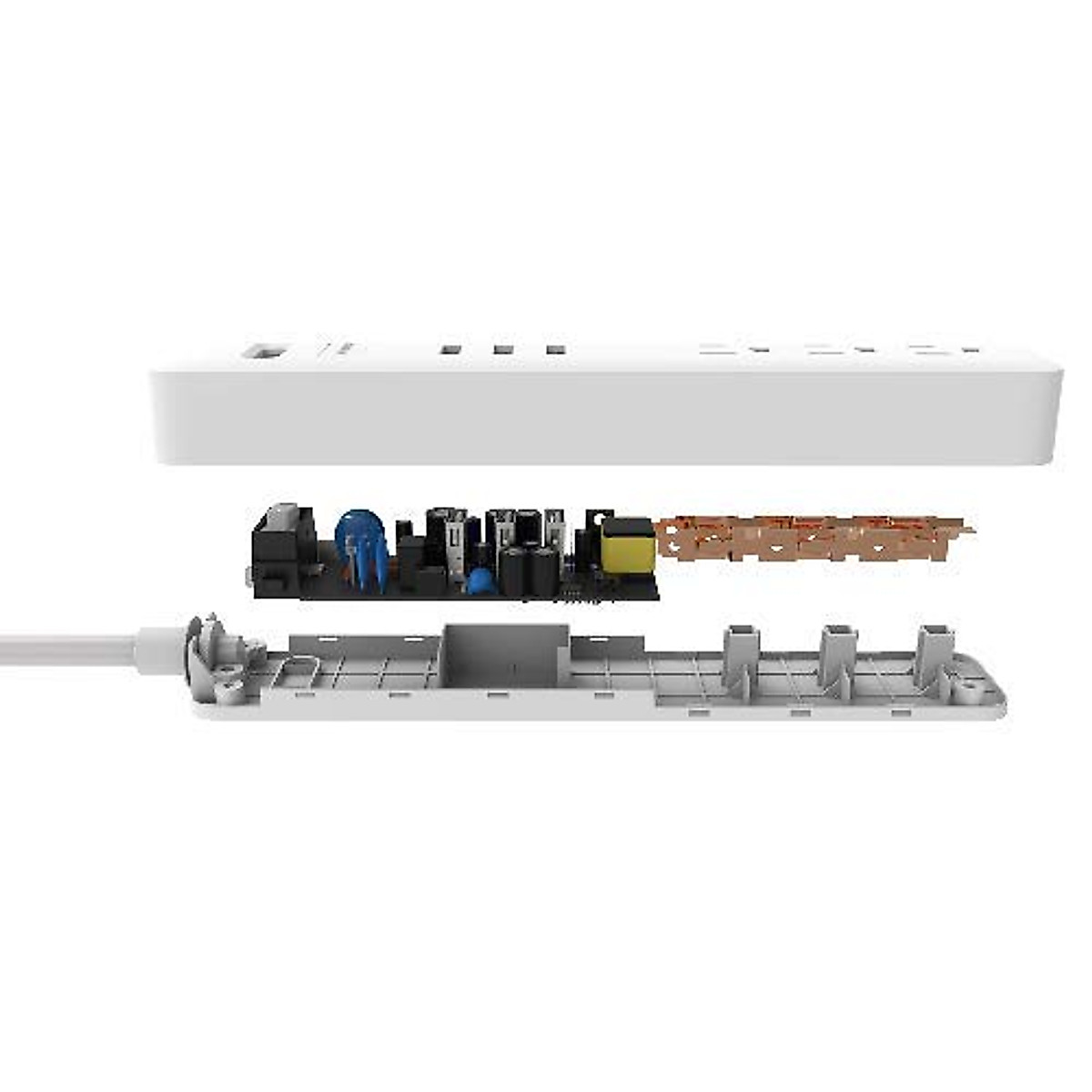 WYZE Surge Protector, 3 USB Ports, 3-Outlets, 15A Overload Protection, 4ft Power Cord, Work from Home, UL and FCC Certified, White