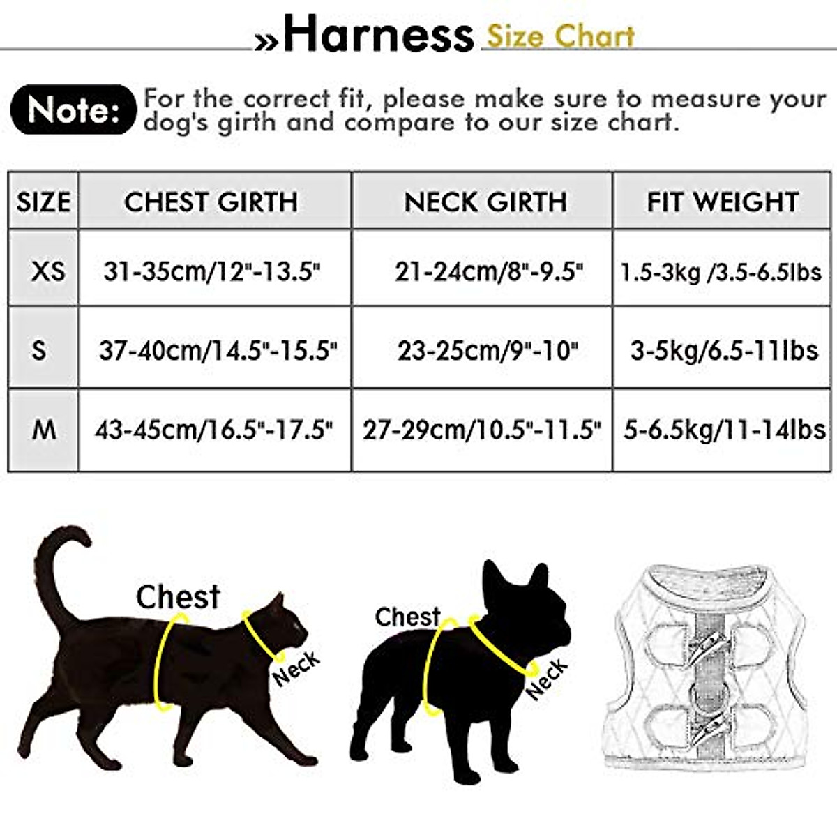 SELMAI Bow Tie Dog Harness for Small Dogs Ruffles Design Cat Harness and Leash for Walking Adjustable Soft Padded for Puppies Boys Girls Kitten Jacket Easy on Spring Autumn XS