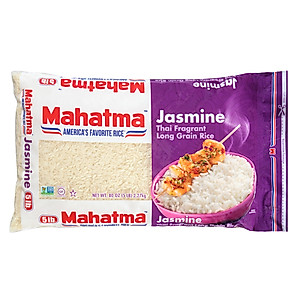 Mahatma Jasmine Rice, 80-Ounce Bag of Rice, Thai, Indian, or Cambodian Fragrant Flavored Rice, Stovetop or Microwave Rice