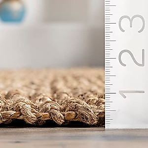 nuLOOM Raleigh Farmhouse Jute Tasseled Area Rug, 8' x 10', Natural