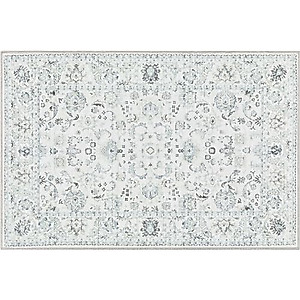 Well Woven Elle Basics Silk Ivory 2'x3' - Non-Slip Rubber Backed Washable Modern Vintage Area Rug for Bedrooms, Kitchens & Entryways - Easy to Clean & Durable