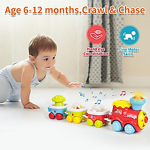 BAOLI Electric Train Toy,Railway Toy with Light & Music,Battery Operated Locomotive Train for 1 2 3 Year Old Kids Baby Toddler Boy Gifts,Early Educational Vehicle Toy