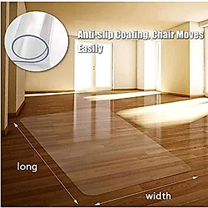 Clear PVC Desk Chair Mat Office Chair Mat for Hard Floors,Non-Slip Office Chair Mat Desk Pads Mat,Transparent Waterproof Chair Mat for Hardwood Floor Carpet,1mm Thick-70/90/110/130/150cm wide, 100-280