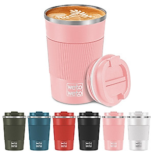 WETOWETO 12oz Stainless Steel Coffee Tumbler, Travel Coffee Mug, Insulated Coffee Mug with Lid, Spill Proof Coffee Cup, Portable Thermal Mug, Reusable Coffee Cup for Hot and Cold…