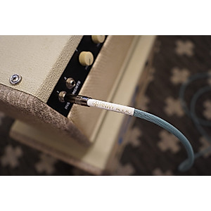 Runway Audio Instrument Cable - Lowest Capacitance Cable on The Market (15ft, Straight to Right Angle, Black-Out)